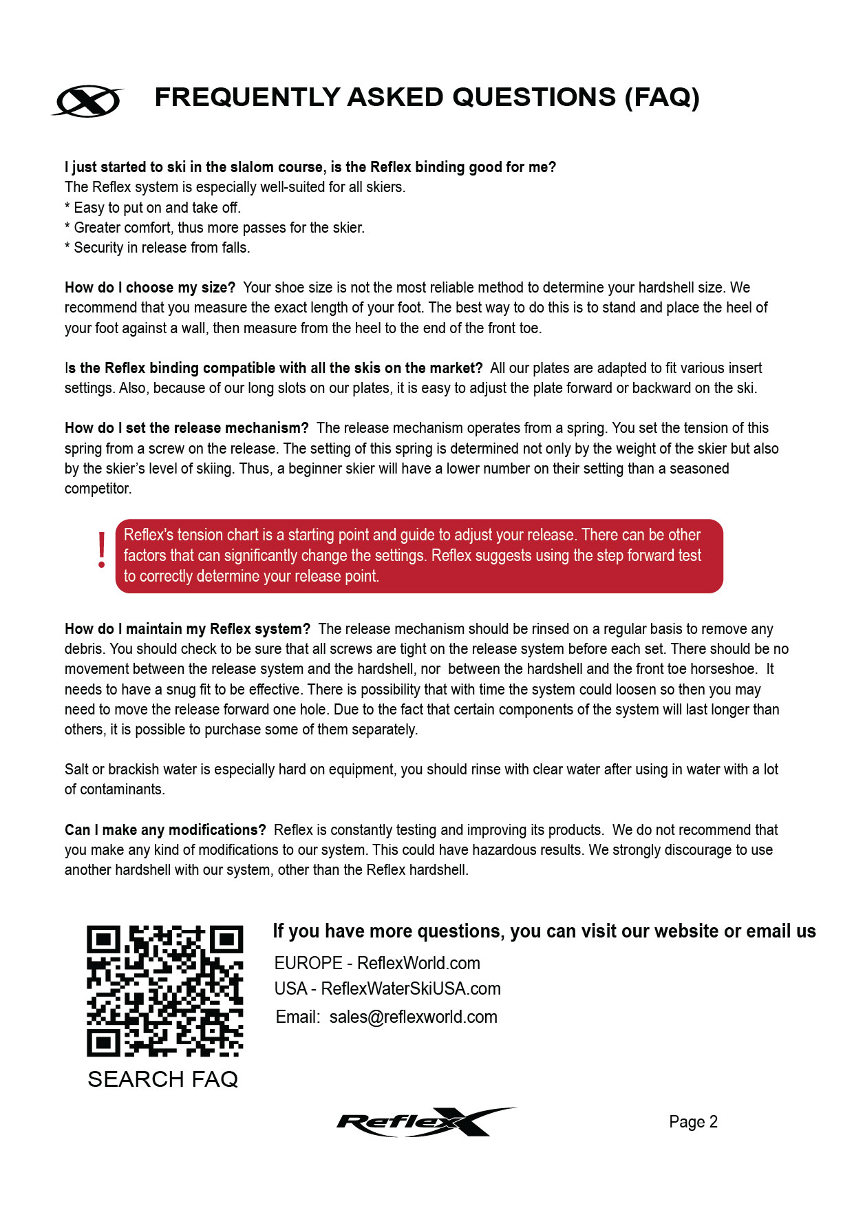 Reflex Full Manual 2025 – Reflex Water Ski